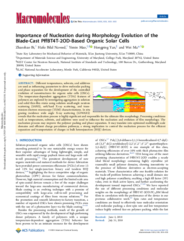 (PDF) Importance of Nucleation during Morphology Evolution of the Blade ...