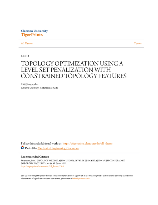 (PDF) Topology optimization using a level set penalization with ...