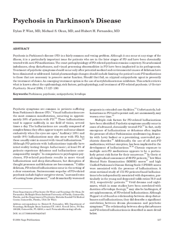(PDF) Psychosis in Parkinson’s Disease
