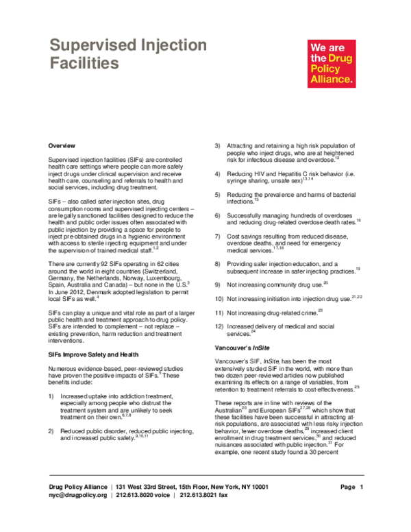 (PDF) Supervised Injection Facilities