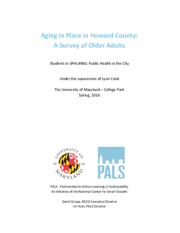 (PDF) Aging in Place in Howard County: A Survey of Older Adults