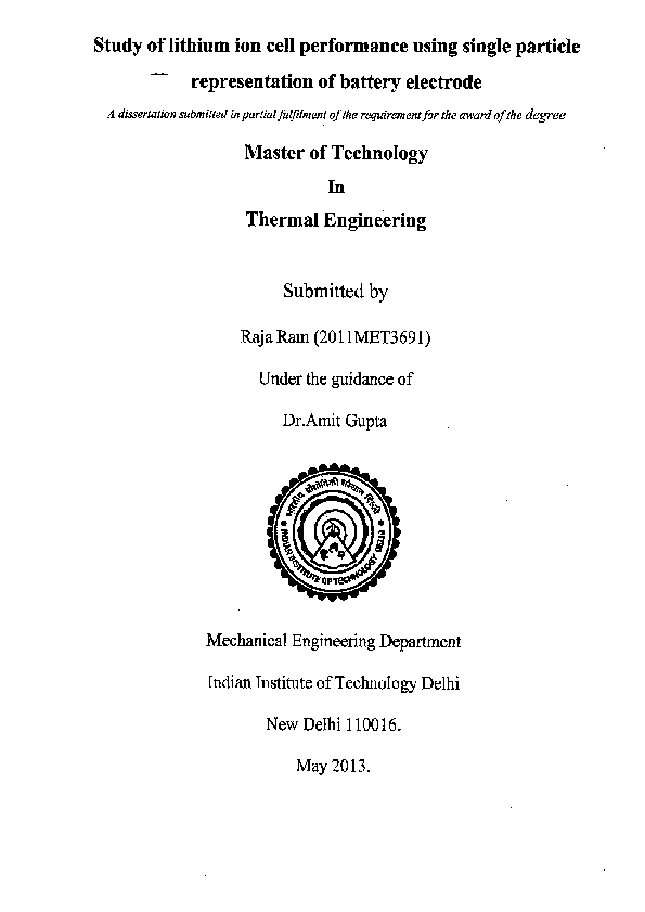 (PDF) Ion cell performance using single particle representation of ...