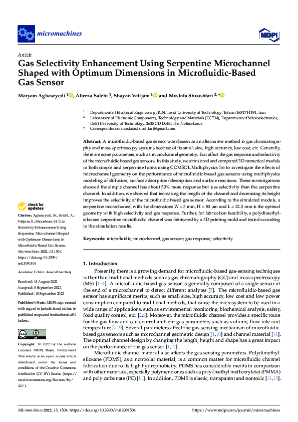 (PDF) Gas Selectivity Enhancement Using Serpentine Microchannel Shaped with Optimum Dimensions ...