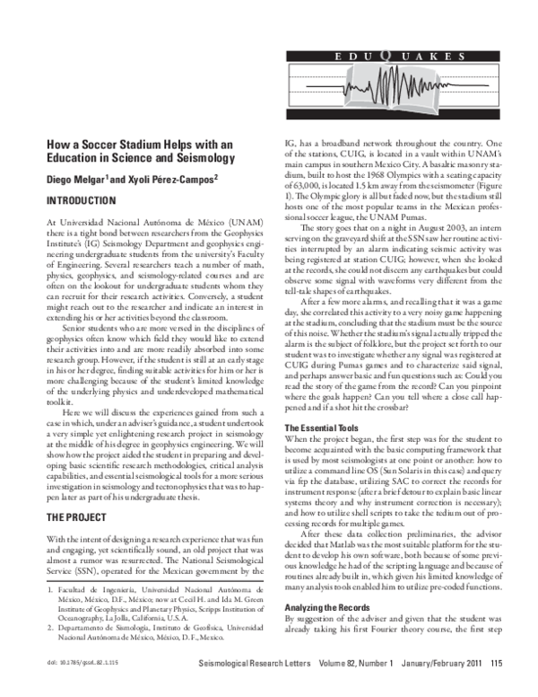 (PDF) How a Soccer Stadium Helps with an Education in Science and ...
