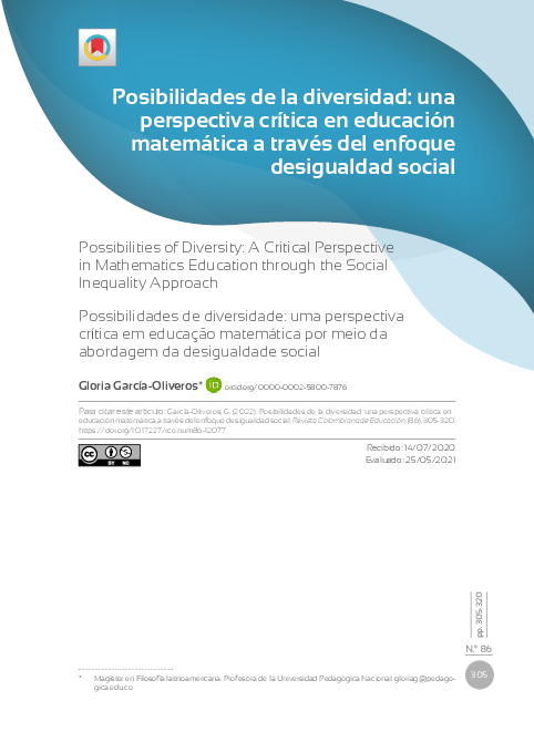 (PDF) Posibilidades de la diversidad: una perspectiva crítica en educación matemática a través ...