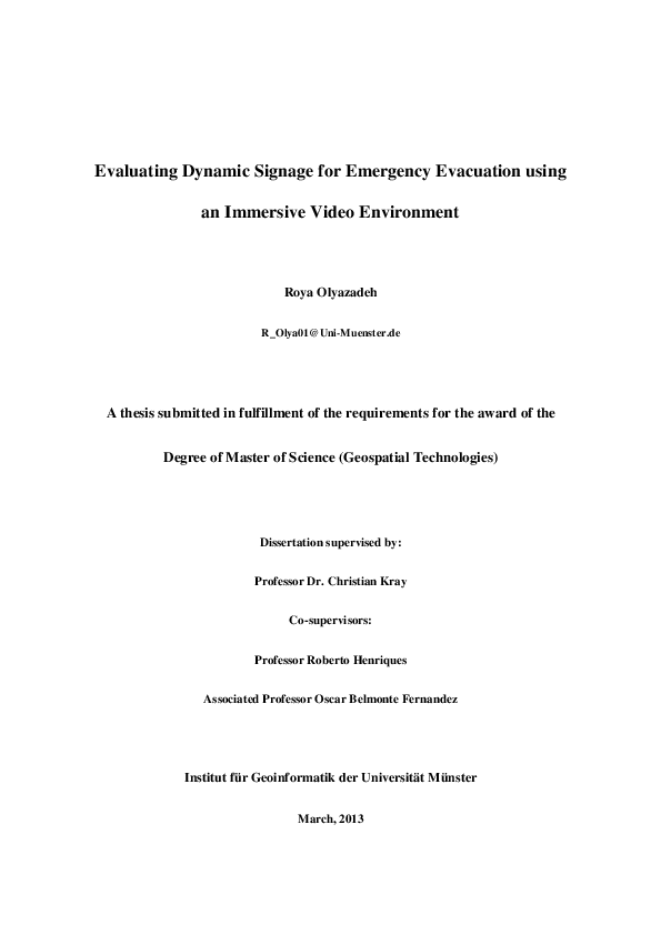 (PDF) Evaluating Dynamic Signage for Emergency Evacuation using an Immersive Video Environment