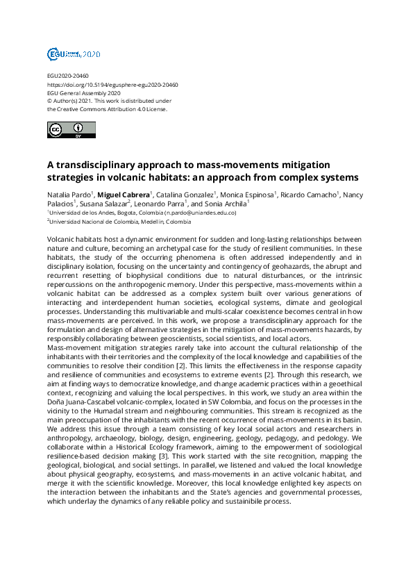 (PDF) A transdisciplinary approach to mass-movements mitigation ...