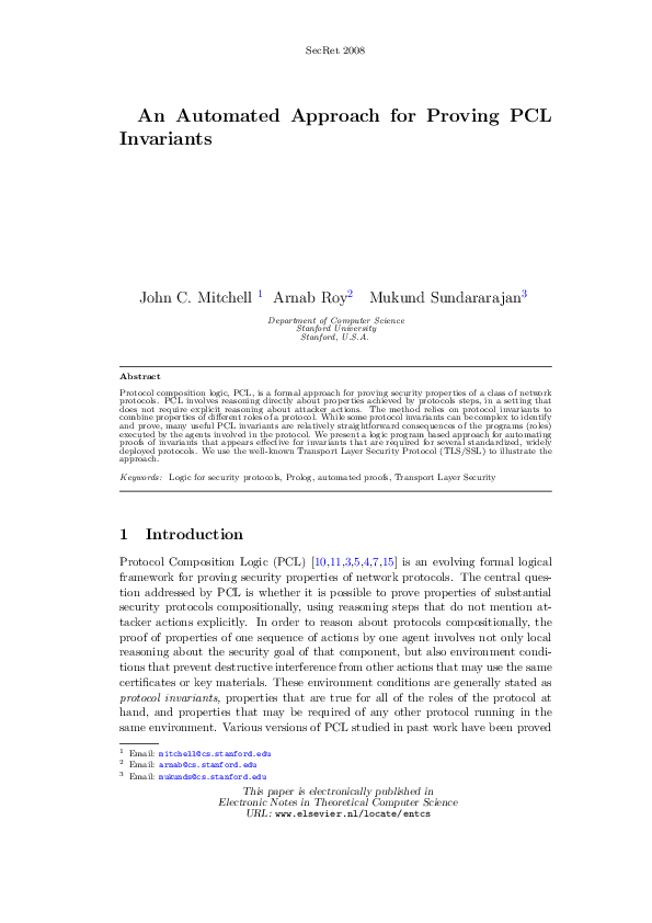 (PDF) An Automated Approach for Proving PCL Invariants
