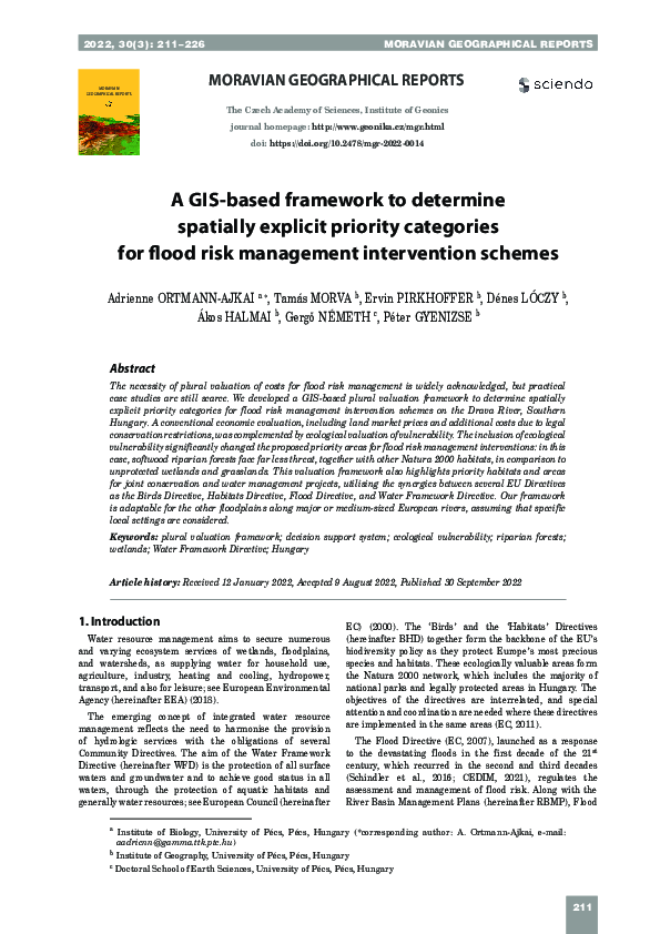 Pdf A Gis Based Framework To Determine Spatially Explicit Priority