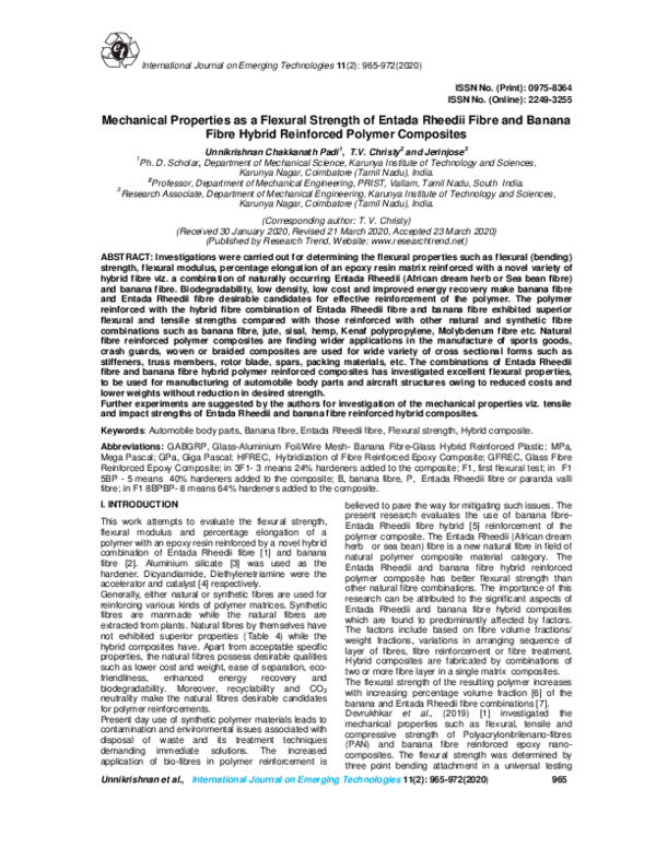 (PDF) Mechanical Properties as a Flexural Strength of Entada Rheedii ...