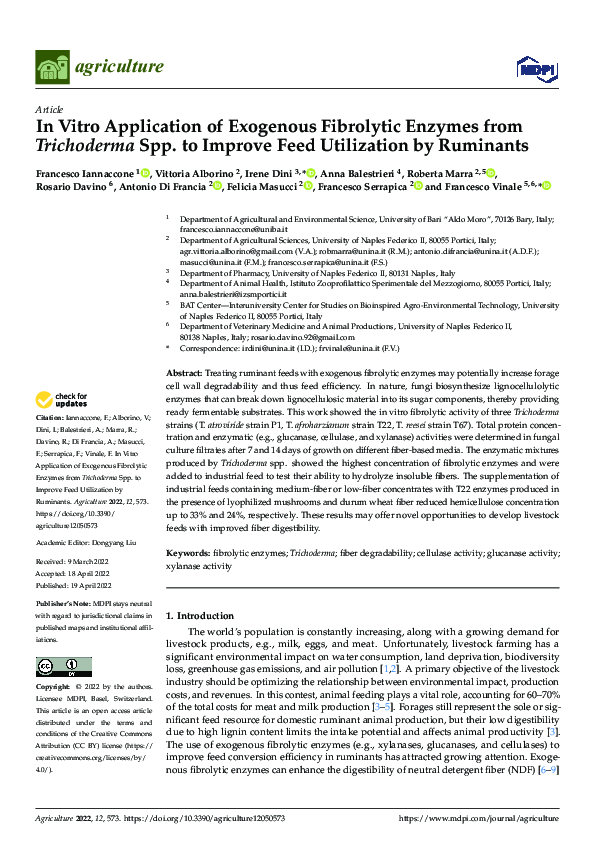 (PDF) In Vitro Application of Exogenous Fibrolytic Enzymes from Trichoderma Spp. to Improve Feed ...