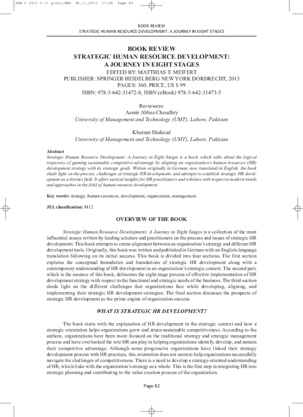 (PDF) Book Review Strategic Human Resource Development: A Journey in ...