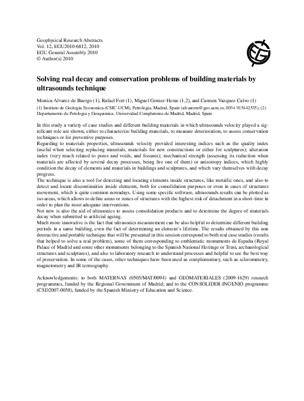 (PDF) Solving real decay and conservation problems of building ...