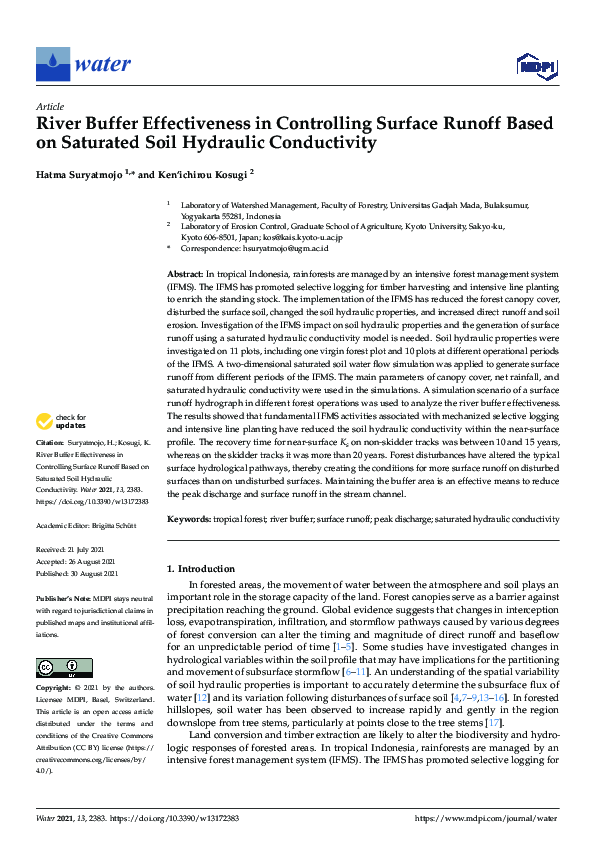 (PDF) River Buffer Effectiveness in Controlling Surface Runoff Based on Saturated Soil Hydraulic ...