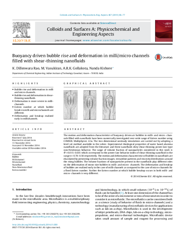 (PDF) Buoyancy driven bubble rise and deformation in milli/micro ...