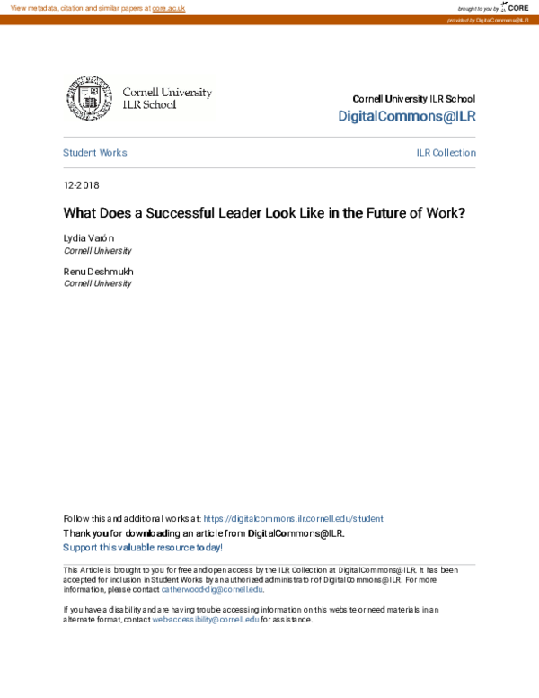 (PDF) What Does a Successful Leader Look Like in the Future of Work