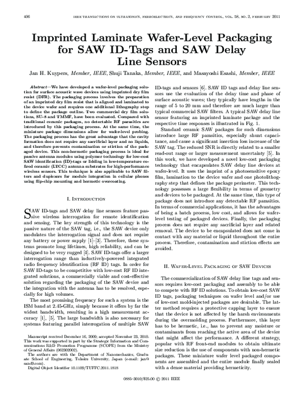(PDF) Imprinted laminate wafer-level packaging for SAW ID-tags and SAW ...