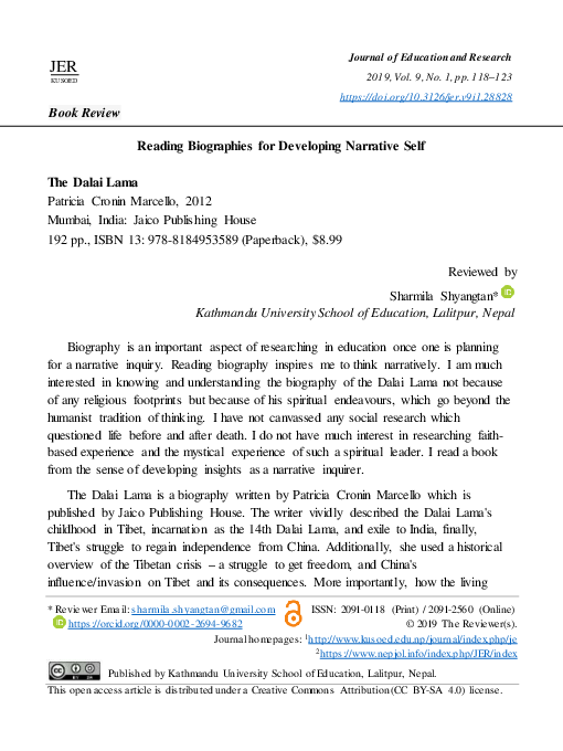 (PDF) Reading Biographies for Developing Narrative Self