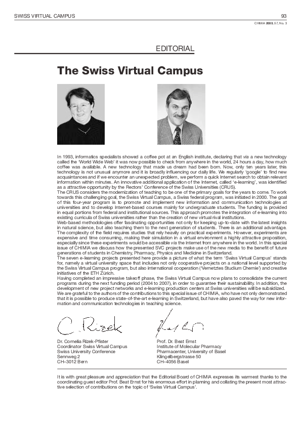 (PDF) The Swiss Virtual Campus