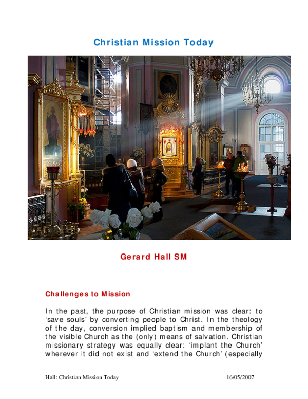 (PDF) Christian Mission Today
