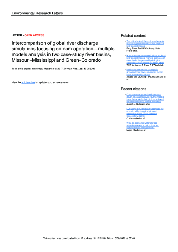 (PDF) Intercomparison of global river discharge simulations focusing on ...