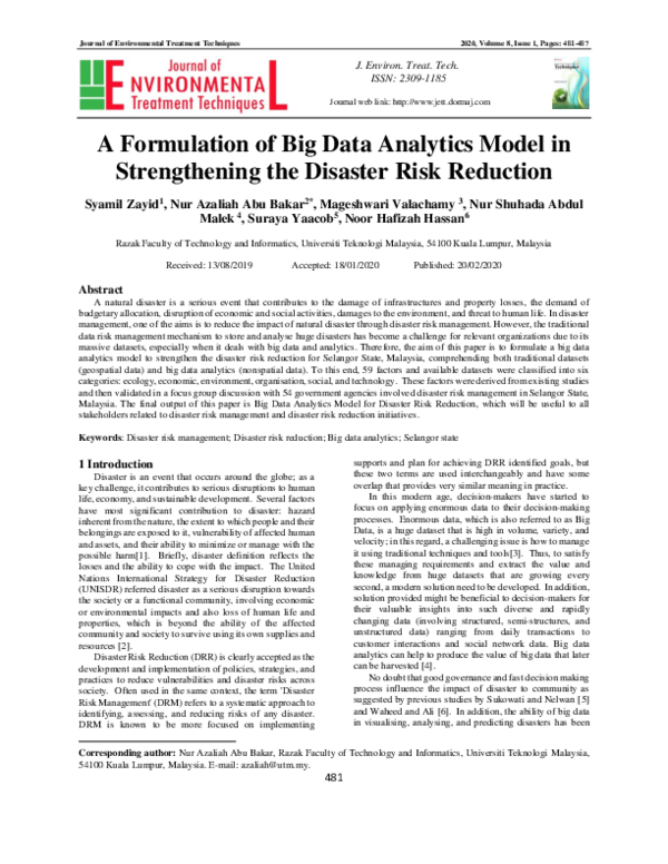 (PDF) A Formulation of Big Data Analytics Model in Strengthening the ...