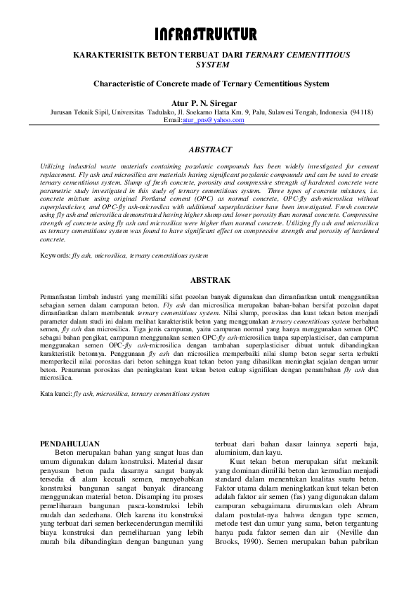 (PDF) Characteristic of Concrete made of Ternary Cementitious System