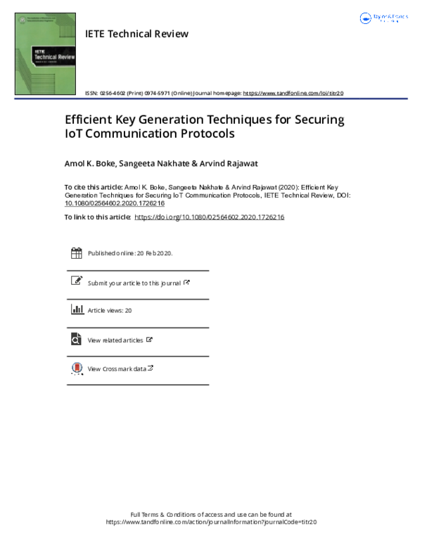 (PDF) Efficient Key Generation Techniques for Securing IoT Communication Protocols