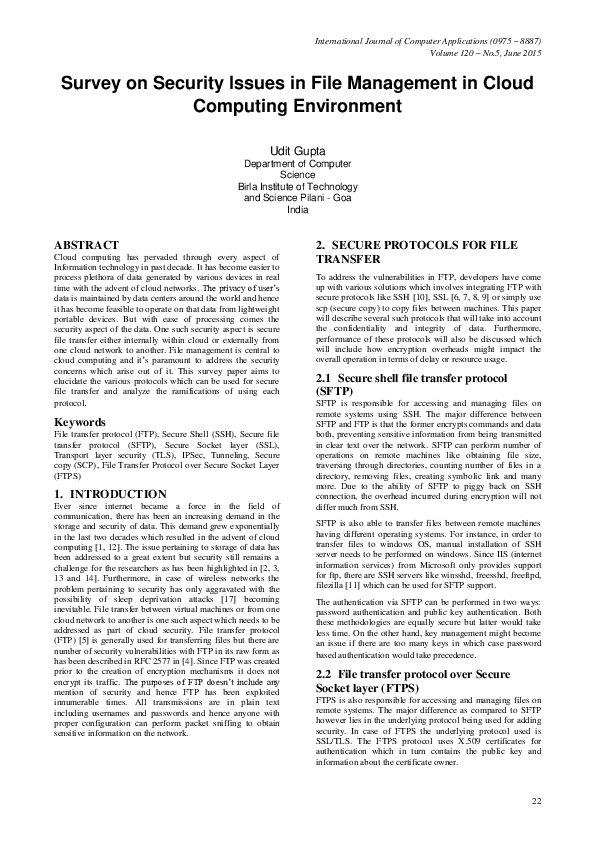 (PDF) Survey on Security Issues in File Management in Cloud Computing Environment