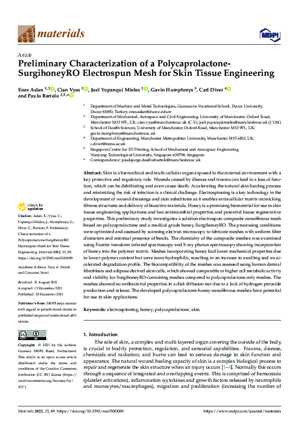 (PDF) Preliminary Characterization of a Polycaprolactone-SurgihoneyRO ...