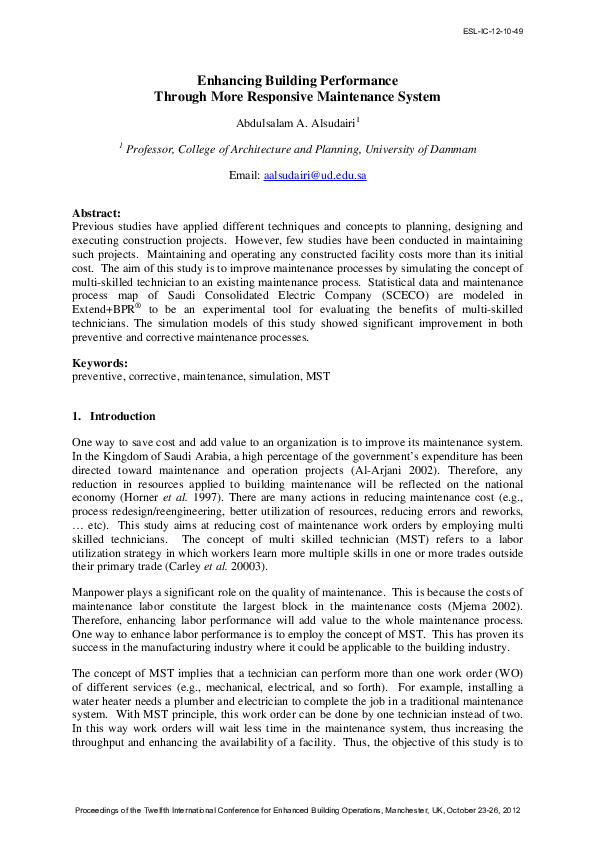 (PDF) Enhancing Building Performance Through More Responsive ...