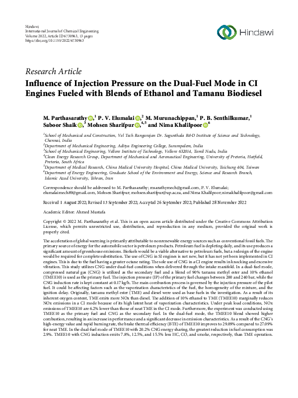 (PDF) Influence of Injection Pressure on the Dual-Fuel Mode in CI ...