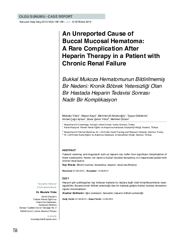 (PDF) An Unreported Cause of Buccal Mucosal Hematoma: A Rare ...