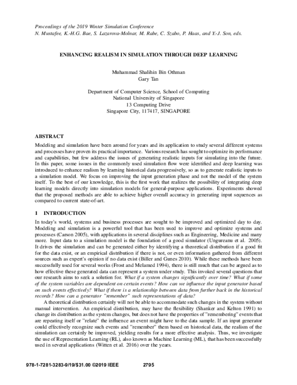 (PDF) Enhancing Realism in Simulation Through Deep Learning