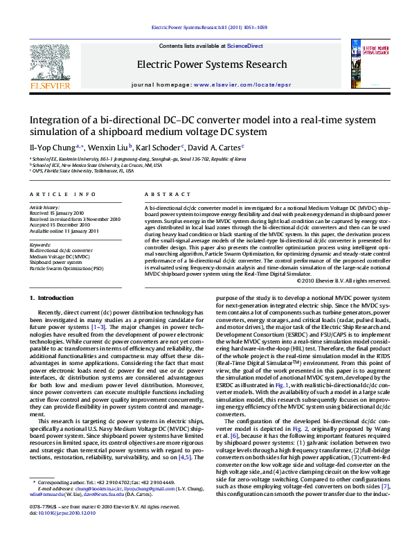 (PDF) Integration of a bi-directional DC–DC converter model into a real ...