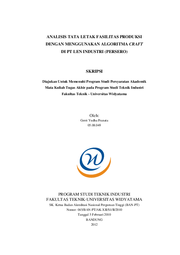 (PDF) Analisis Tata Letak Fasilitas Produksi Dengan Menggunakan ...