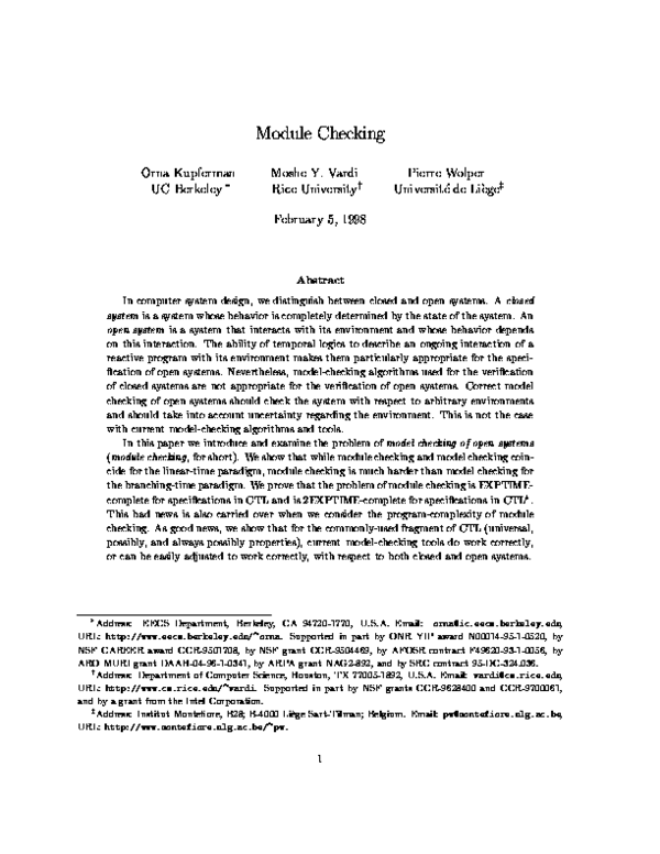 (PDF) Module Checking
