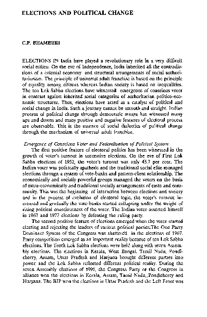 (PDF) Elections and political change