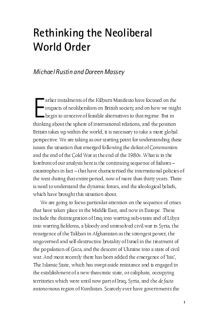(PDF) Rethinking the neoliberal world order