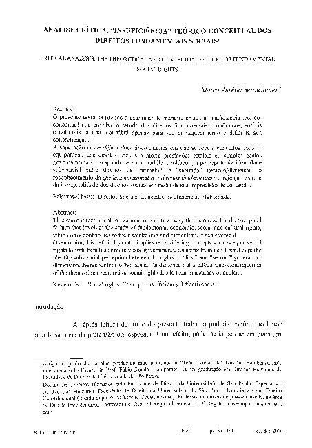 (PDF) Análise crítica: "insuficiência" teórico-conceitual dos direitos ...