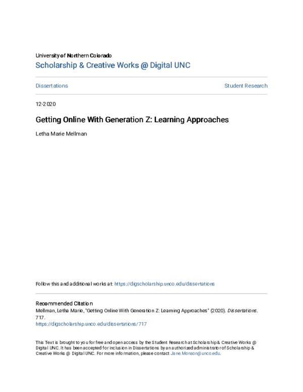 (PDF) Getting Online With Generation Z: Learning Approaches