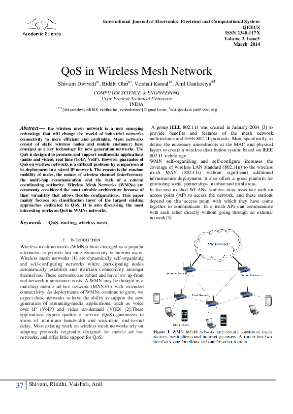 (PDF) QoS in Wireless Mesh Network
