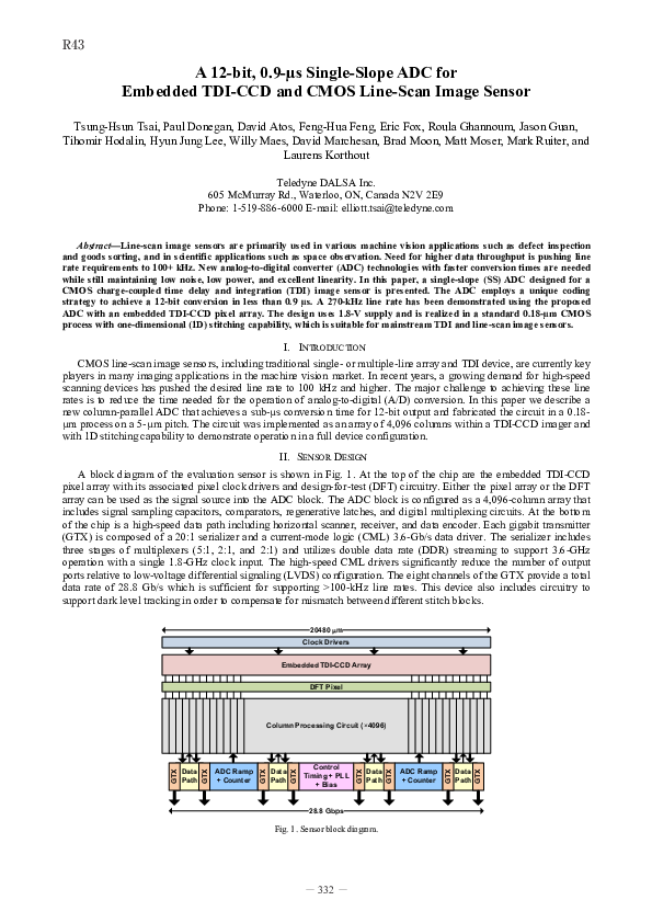 (PDF) A 12-bit , 0 . 9-μ s Single-Slope ADC for Embedded TDI-CCD and ...