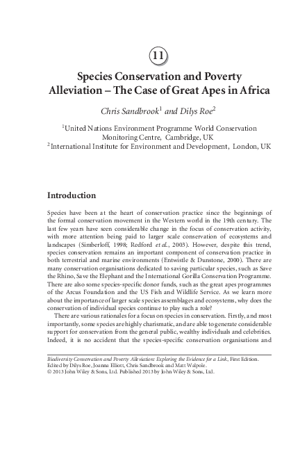(PDF) Species Conservation and Poverty Alleviation - The Case of Great ...