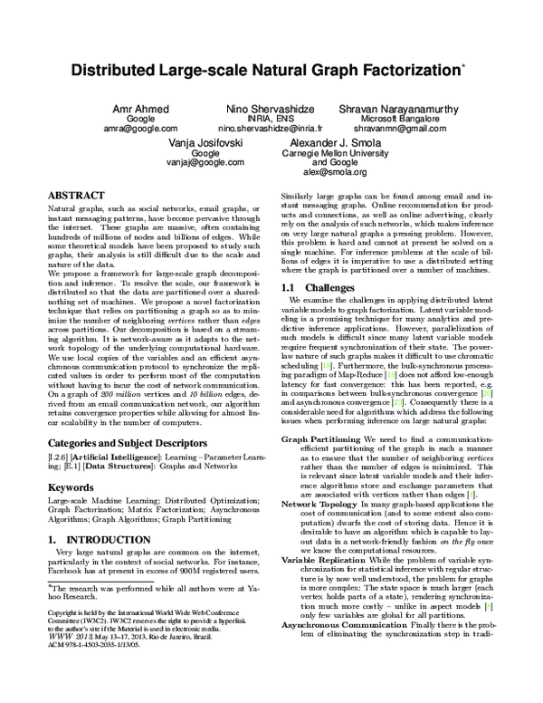 (PDF) Distributed large-scale natural graph factorization
