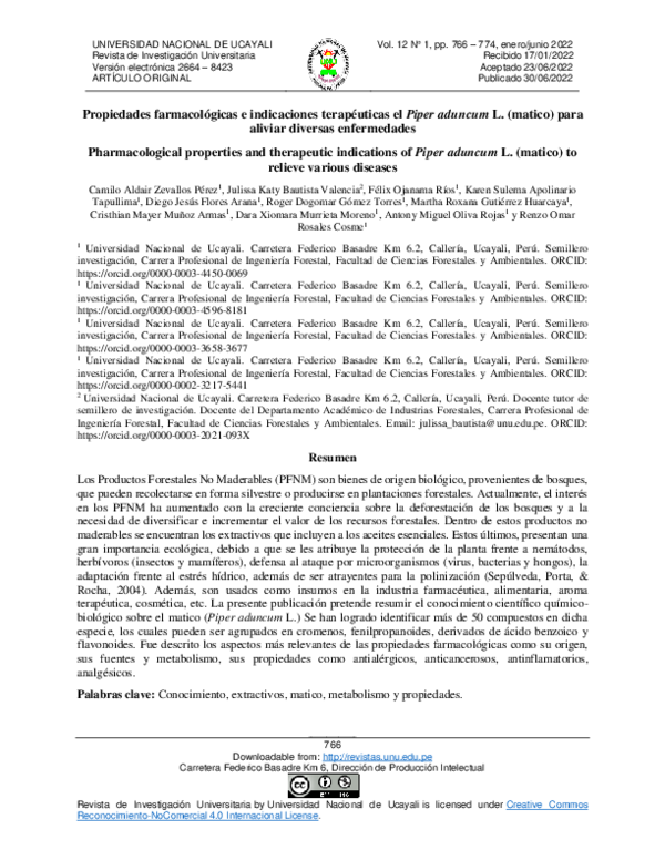 (PDF) Propiedades farmacológicas e indicaciones terapéuticas el Piper ...