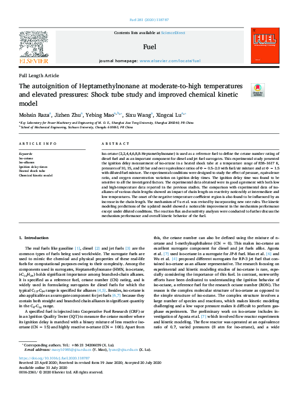 (PDF) The autoignition of Heptamethylnonane at moderate-to-high ...