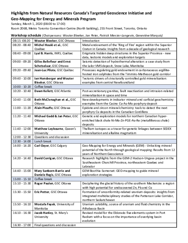 (PDF) Highlights from Natural Resources Canada’s Targeted Geoscience ...