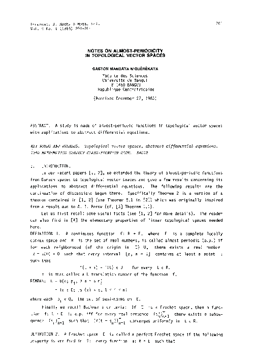 (PDF) Notes on almost-periodicity in topological vector spaces | Gaston ...