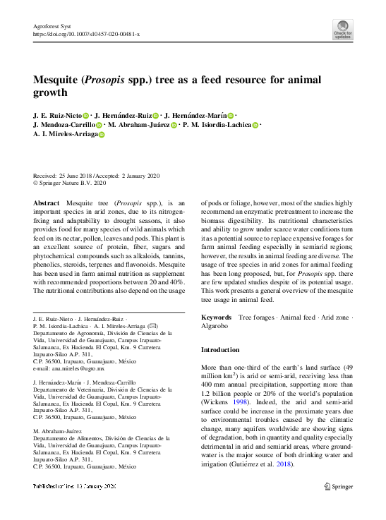 (PDF) Mesquite (Prosopis spp.) tree as a feed resource for animal growth